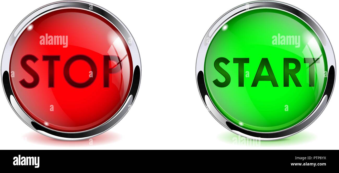 Start or stop button Stock Vector Images - Alamy