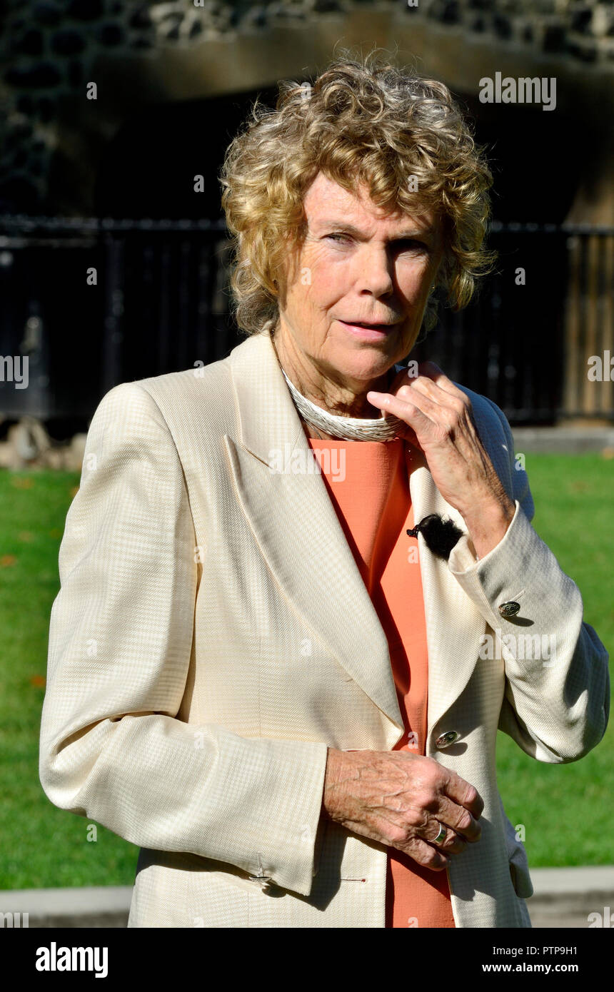 Kate Hoey MP (Labour: Vauxhall) being interviewed on College Green ...