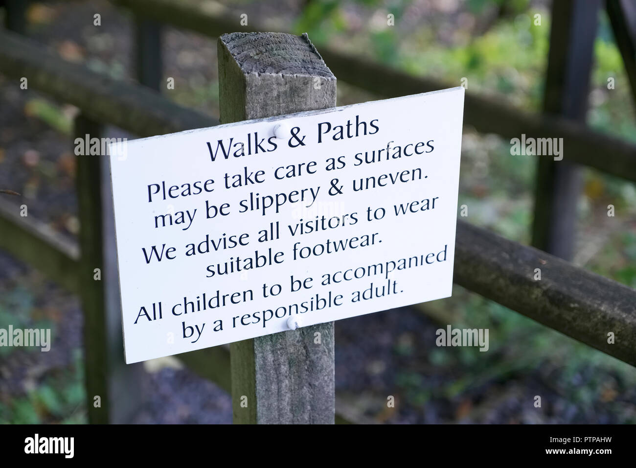 Walks and paths safety sign for walkers to wear appropiate suitable ...