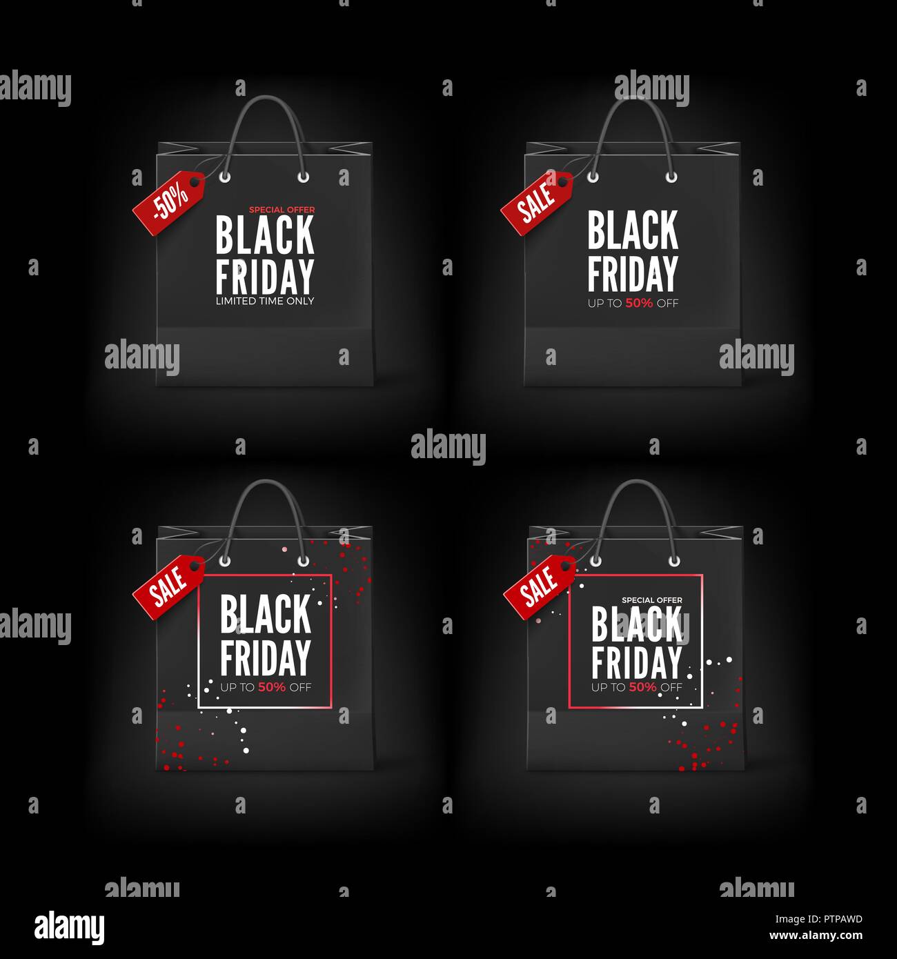Shopping bags black friday sale Stock Vector Images - Alamy