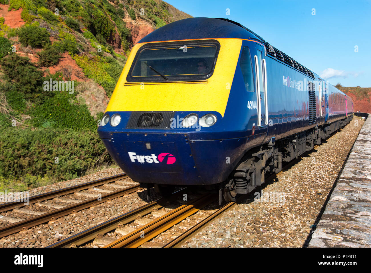 DAWLISH, DEVON, UK - 3OCT2018: A First GWR Class 43 High Speed Train ...