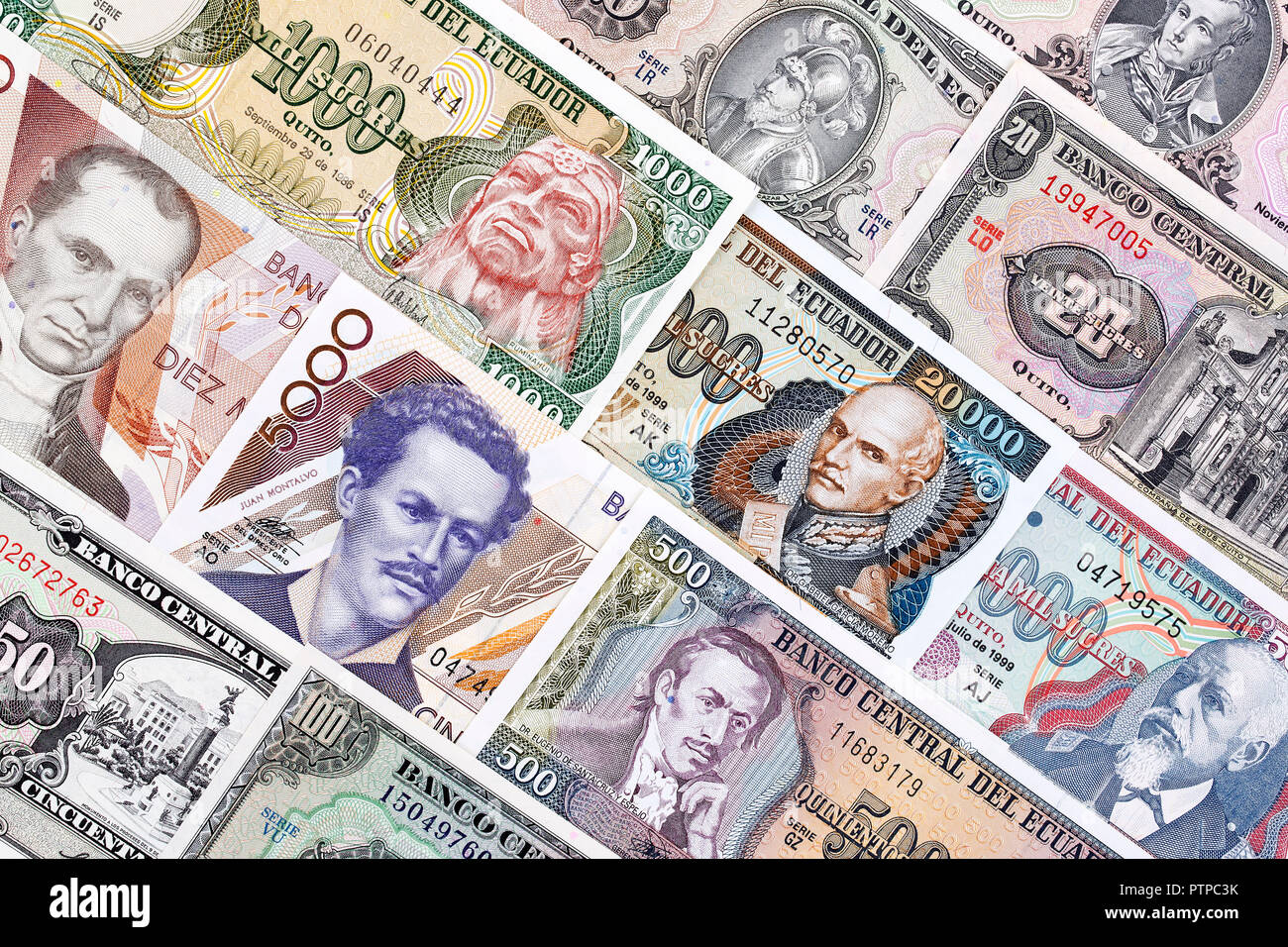 Currency of Ecuador, a background Stock Photo - Alamy