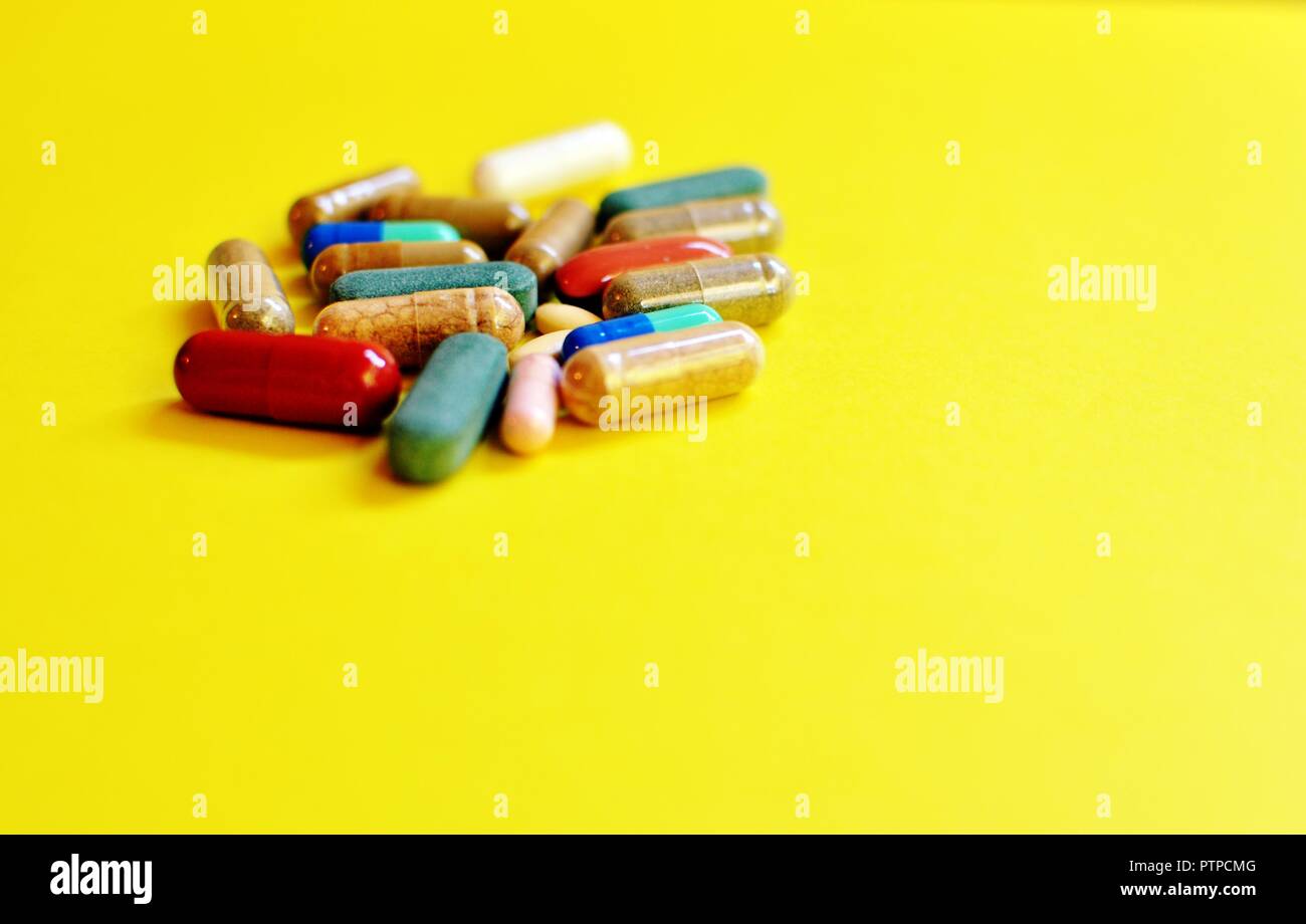 Different medication capsules tablets hi-res stock photography and ...