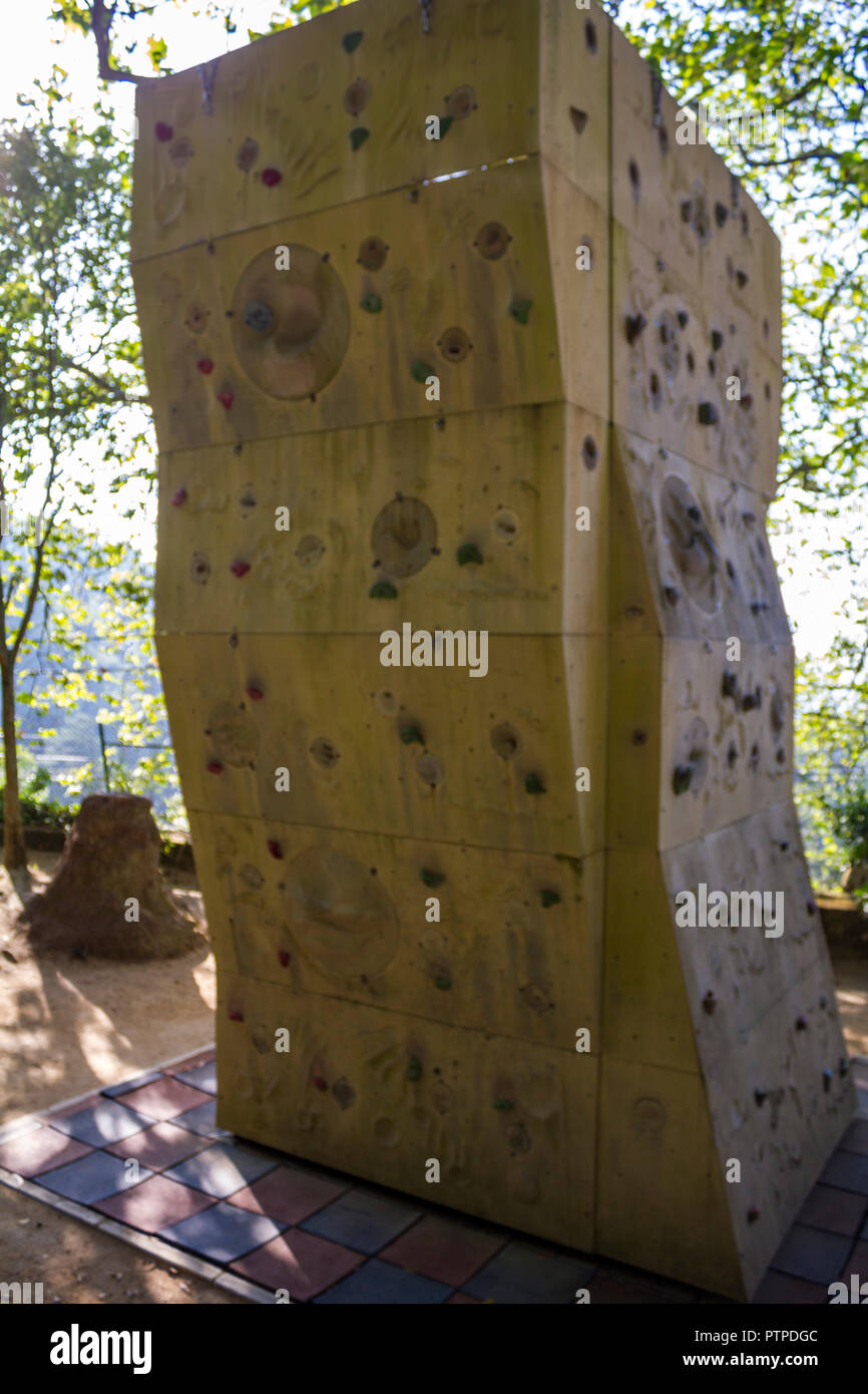 Climbing wall on park Stock Photo - Alamy