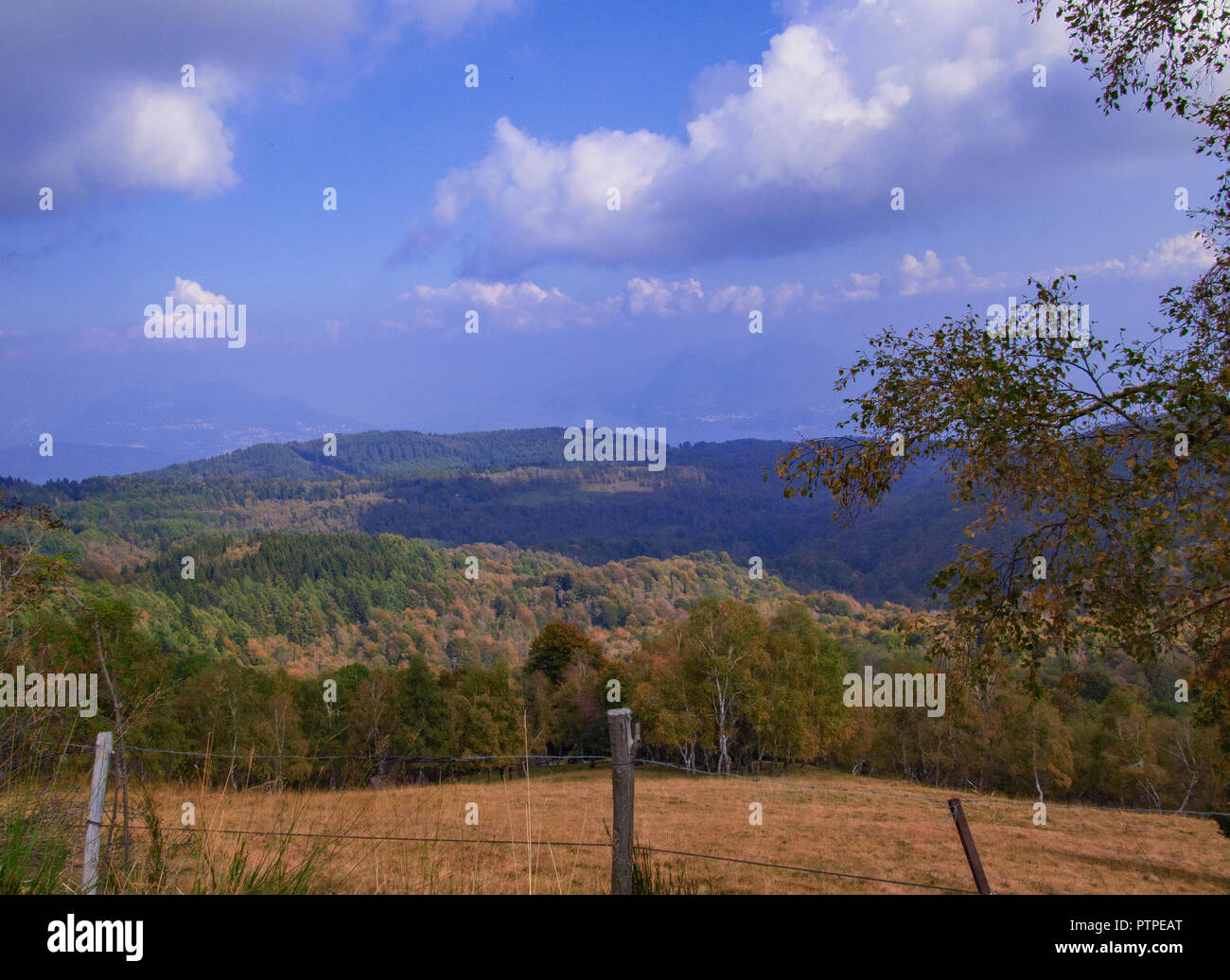 autumn landscape from the top of Mottarone, Piedmont. Italy Stock Photo ...