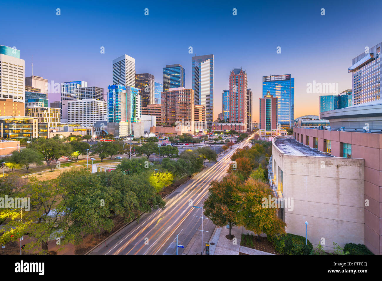 Aerial view downtown houston texas hi-res stock photography and images ...