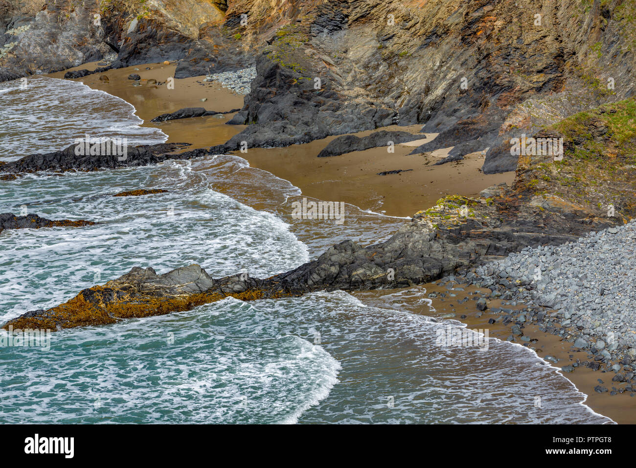 Traeth Llyfn beach, Pembrokeshire, West Wales Stock Photo - Alamy