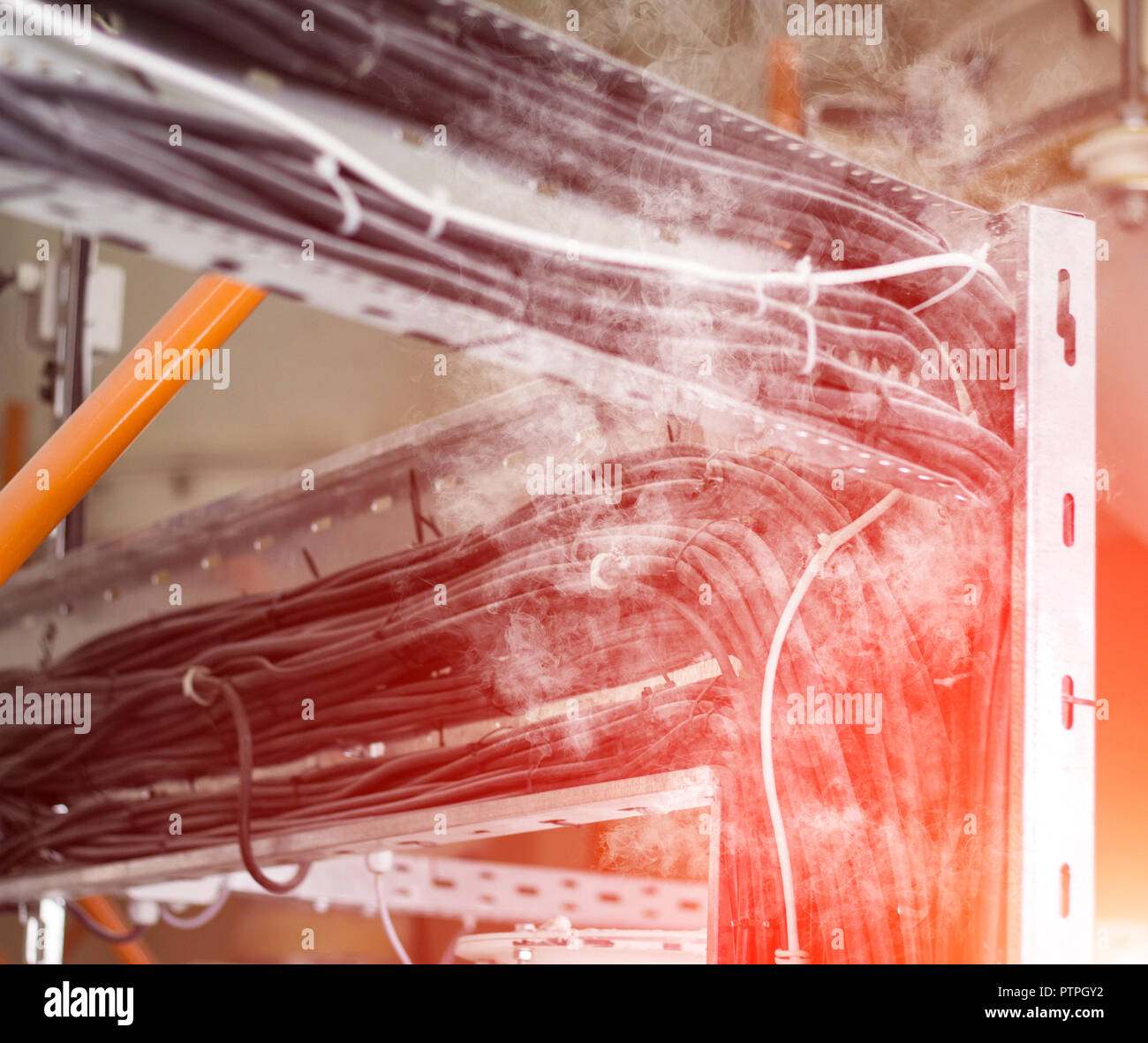 Short circuit of the wiring, the wiring of electric wires melts and ...