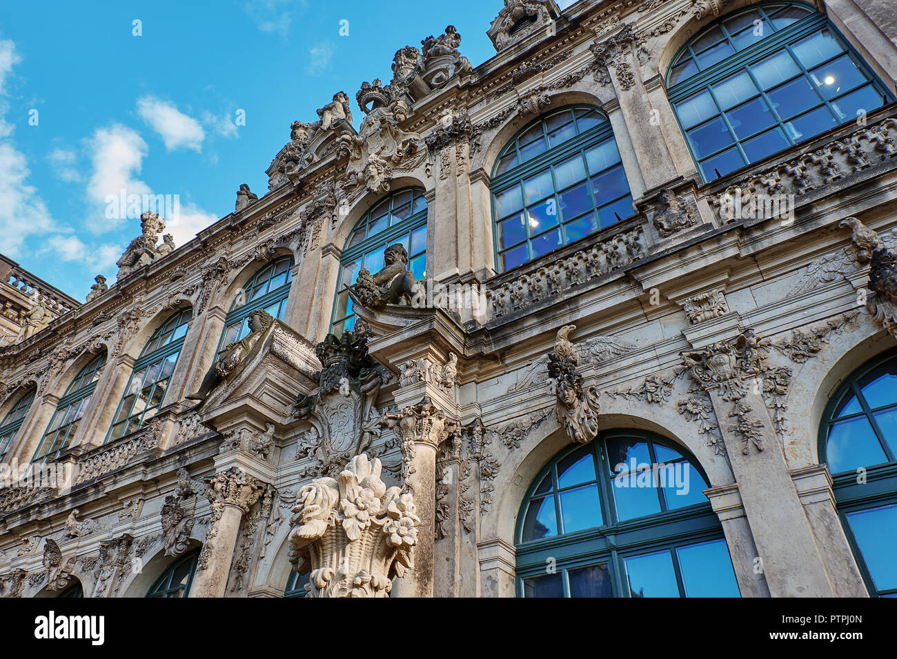 Elements of the facade of Dresden Cathedral of the Holy Trinity or ...