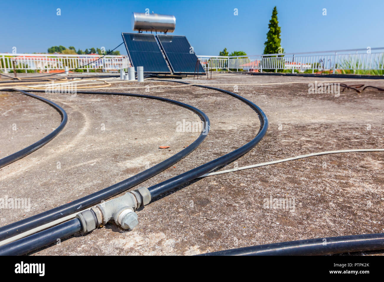 Plastic hoses for supply water panels to using renewable sun energy are ...