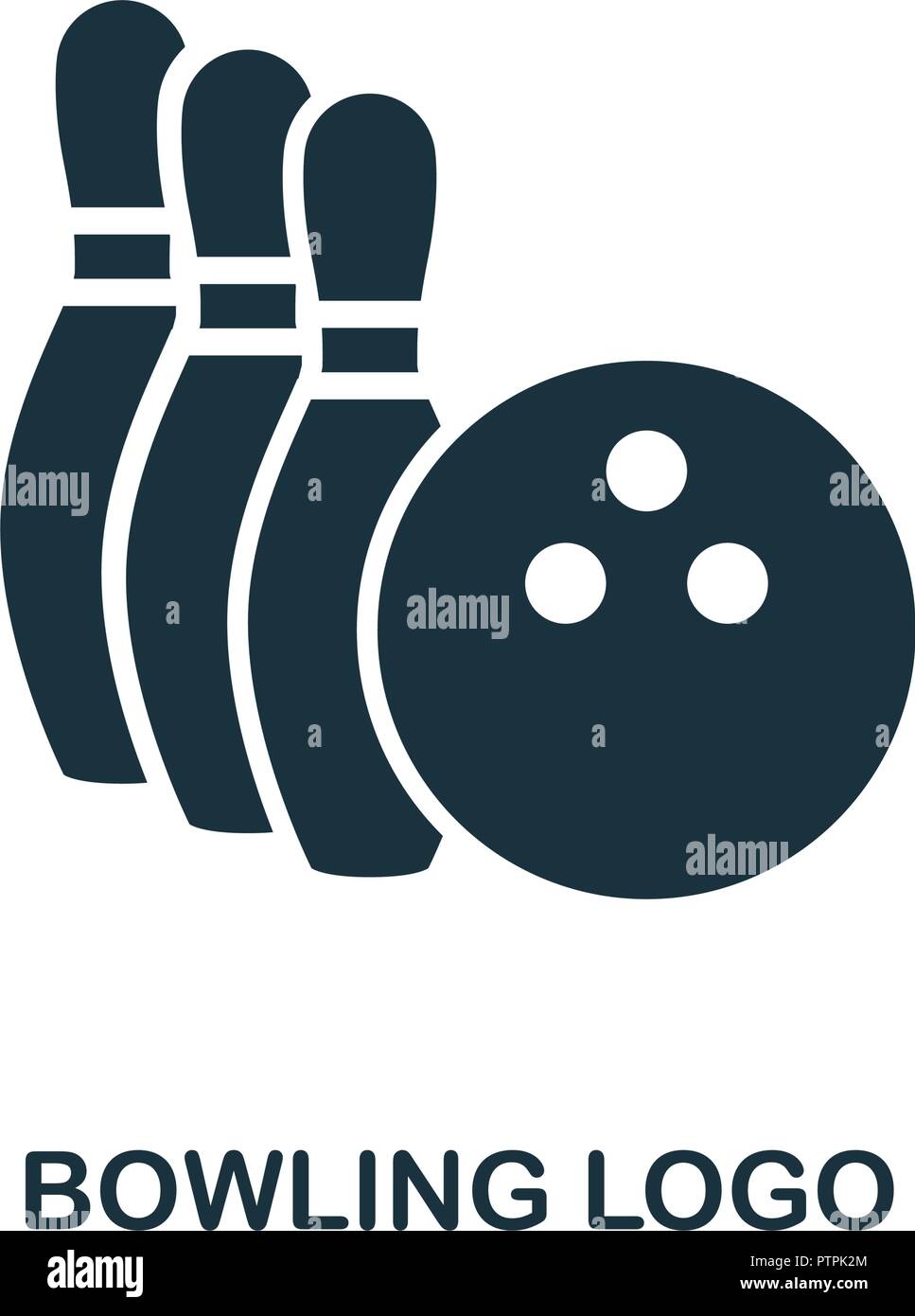 Bowling Logo icon. Monochrome style design from bowling collection. UX ...