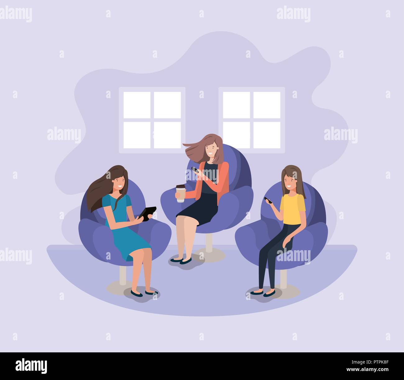 Woman calling room service Stock Vector Images - Alamy
