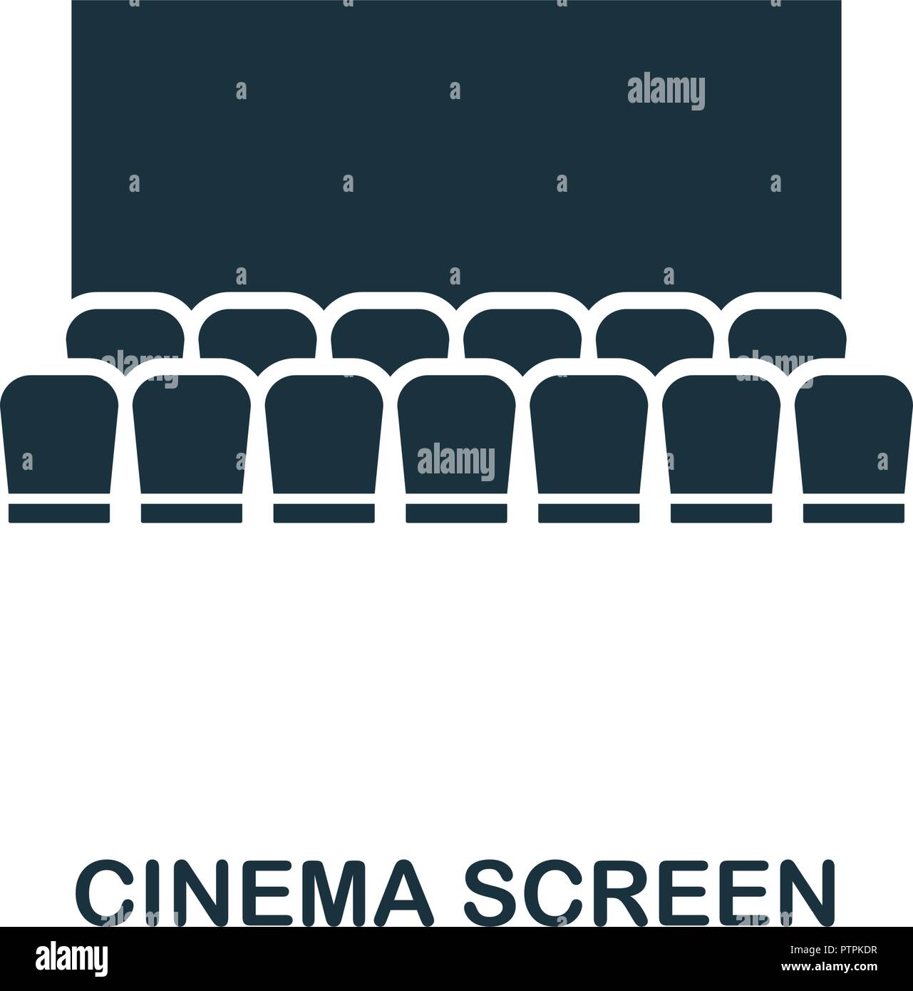 Cinema Screen icon. Monochrome style design from cinema collection. UX ...