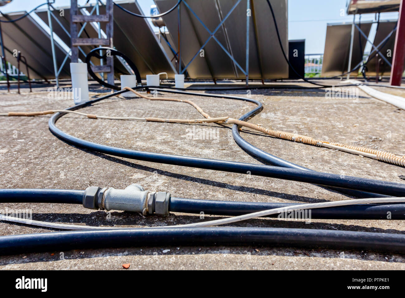 Plastic hoses for supply water panels to using renewable sun energy are ...