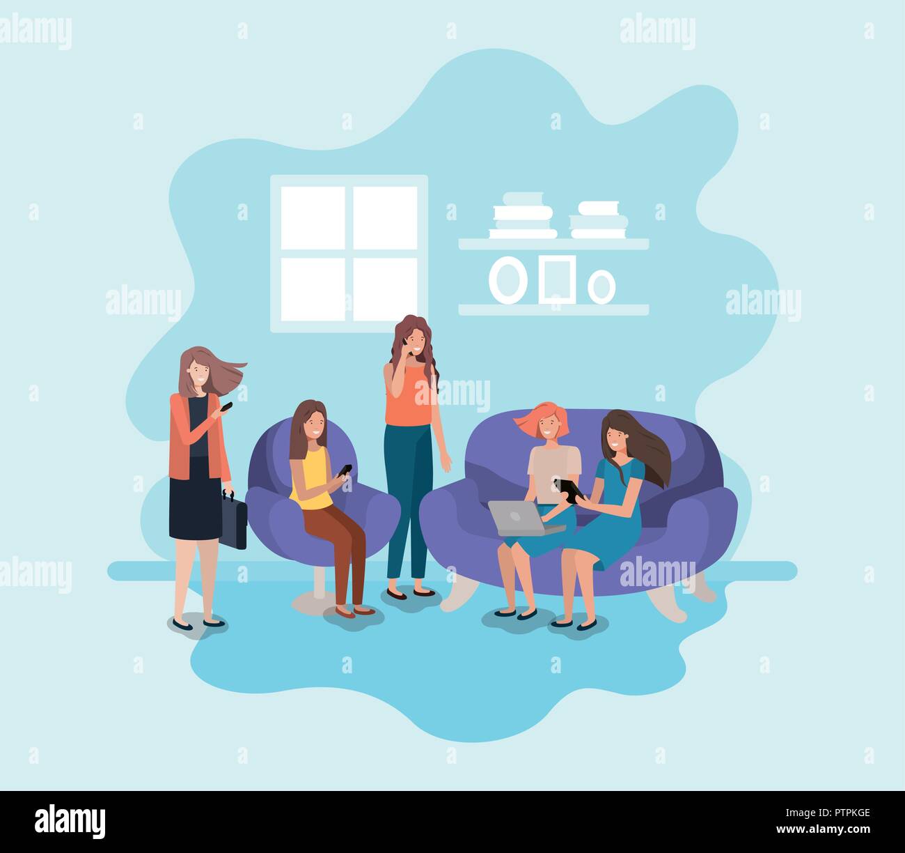 Woman calling room service Stock Vector Images - Alamy