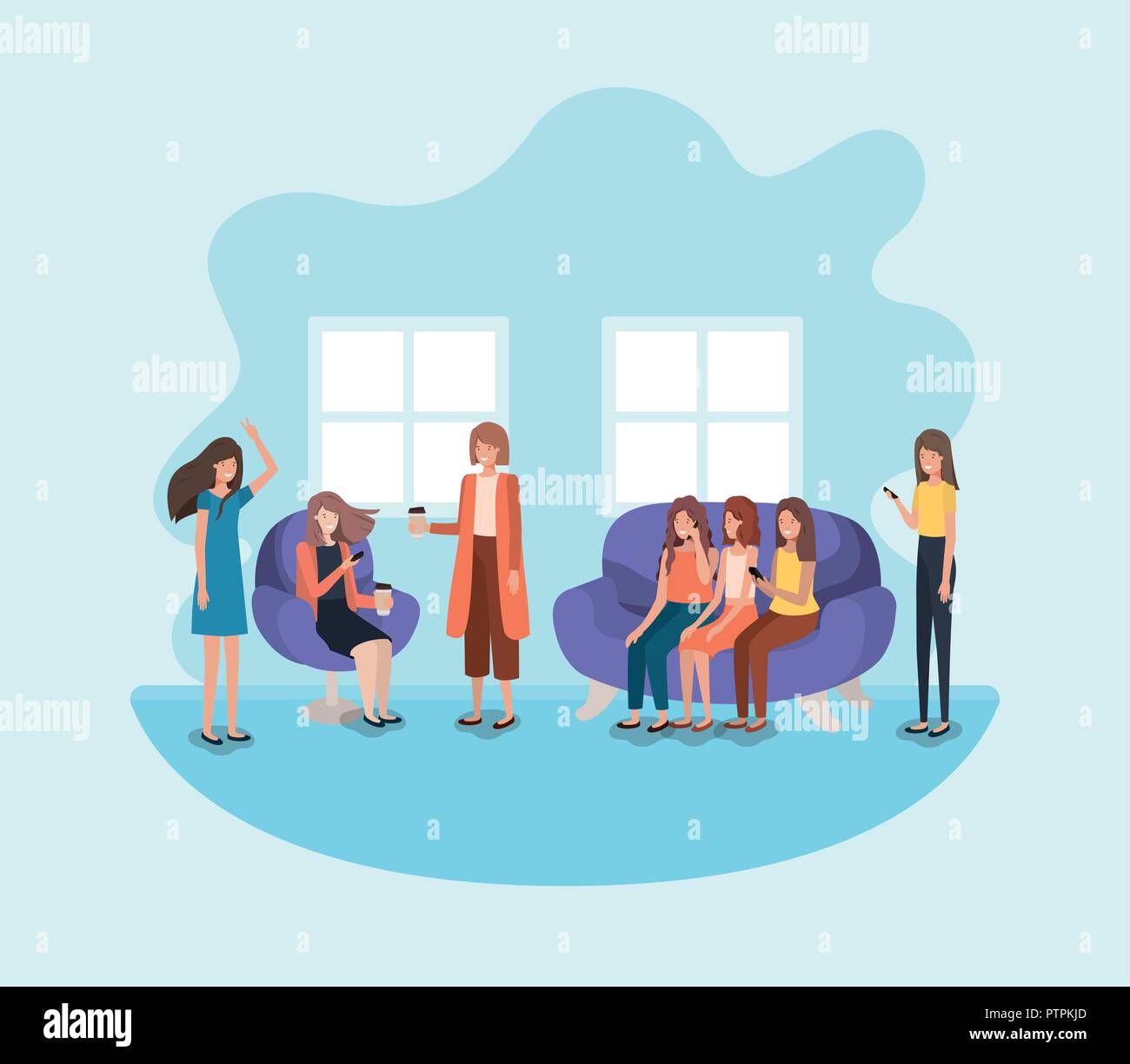 Woman calling room service Stock Vector Images - Alamy