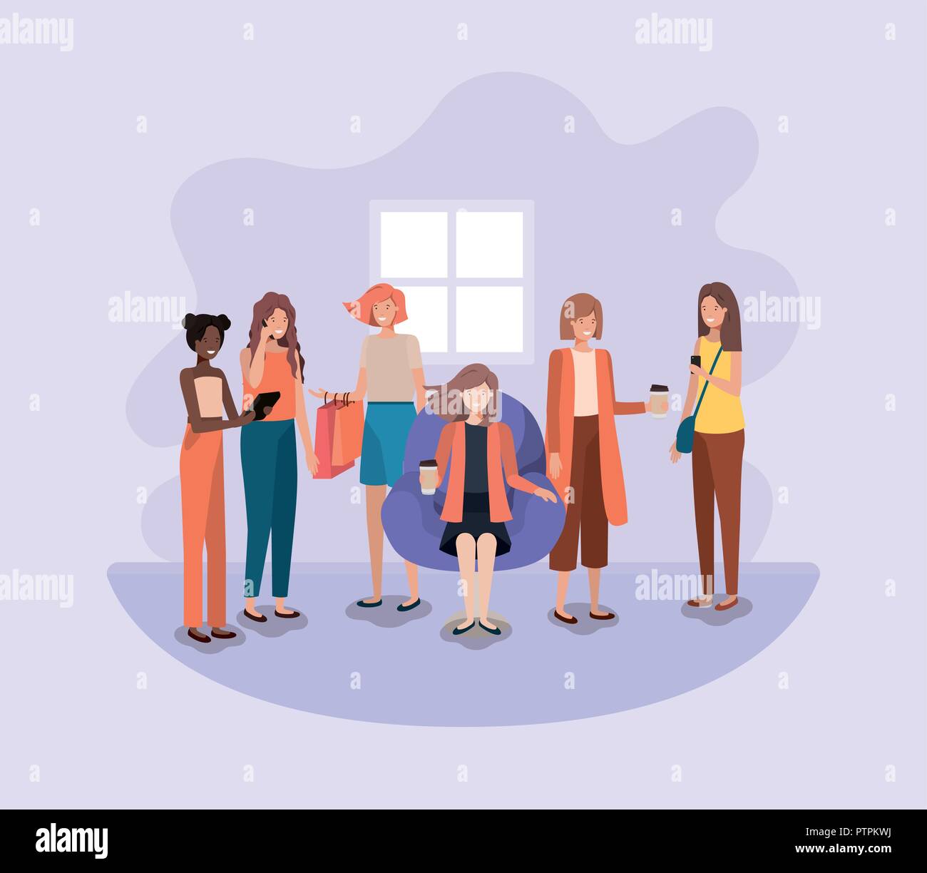 Woman calling room service Stock Vector Images - Alamy