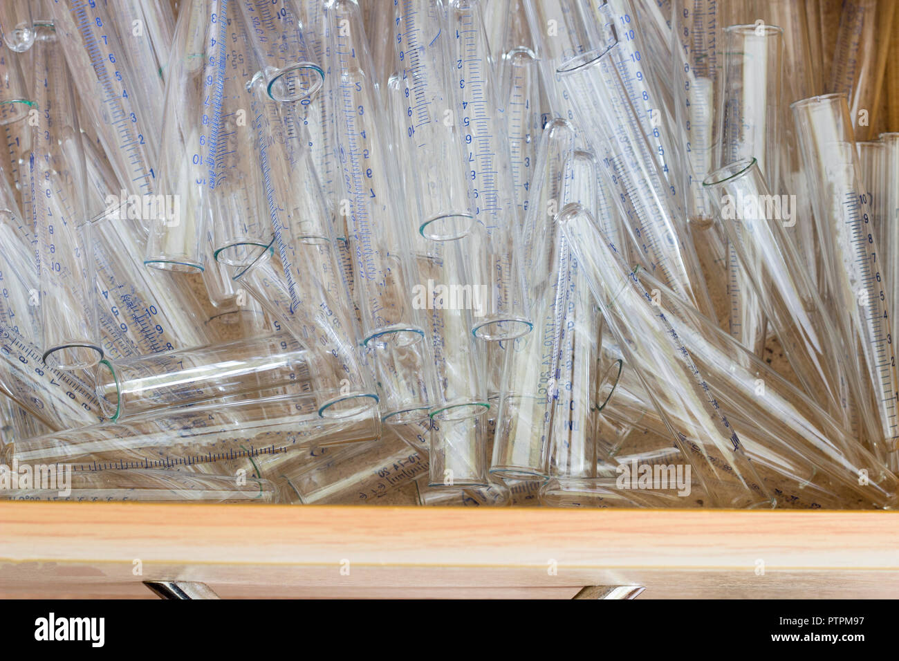 Many glass medical tubes laboratory Stock Photo - Alamy