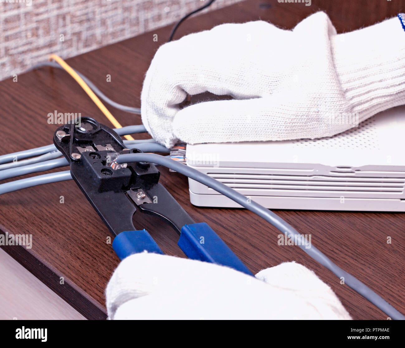 Crimping tool cable computer network hi-res stock photography and ...