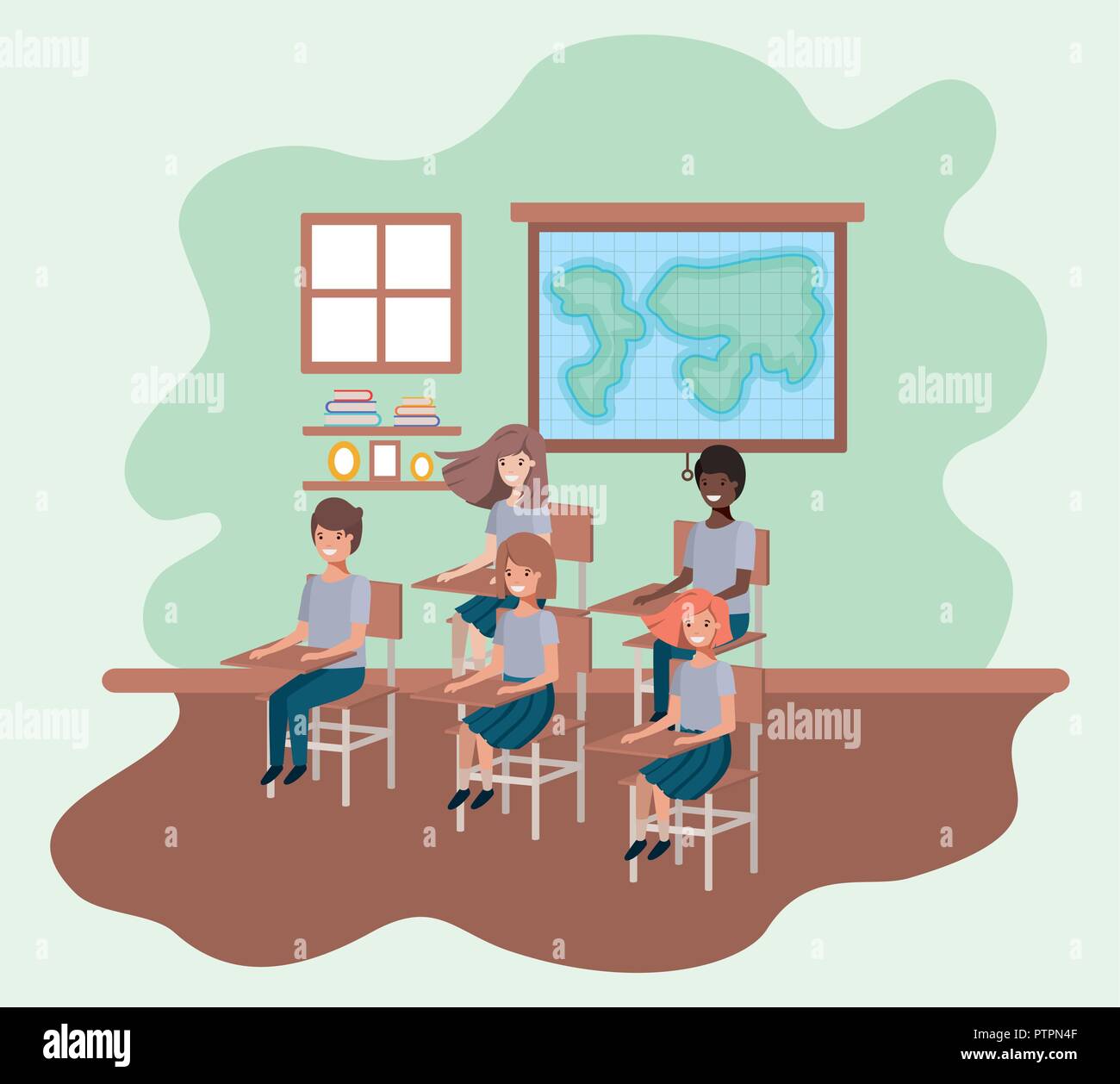 young students in geography classroom Stock Vector Image & Art - Alamy
