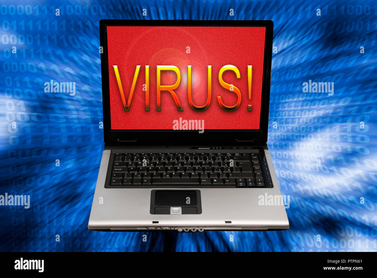 laptop with word VIRUS on the screen Stock Photo - Alamy