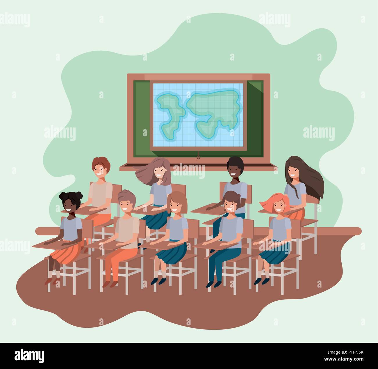 young students in geography classroom Stock Vector Image & Art - Alamy