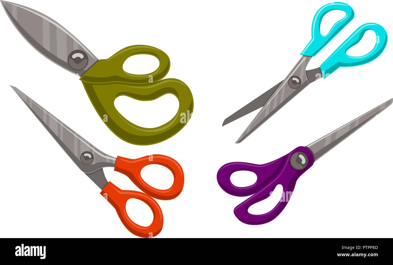 Scissor Template Vector Set Color Stock Vector Image & Art - Alamy