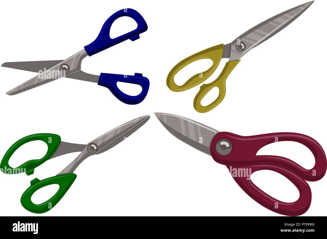 Scissor Template Vector Set Color Stock Vector Image & Art - Alamy