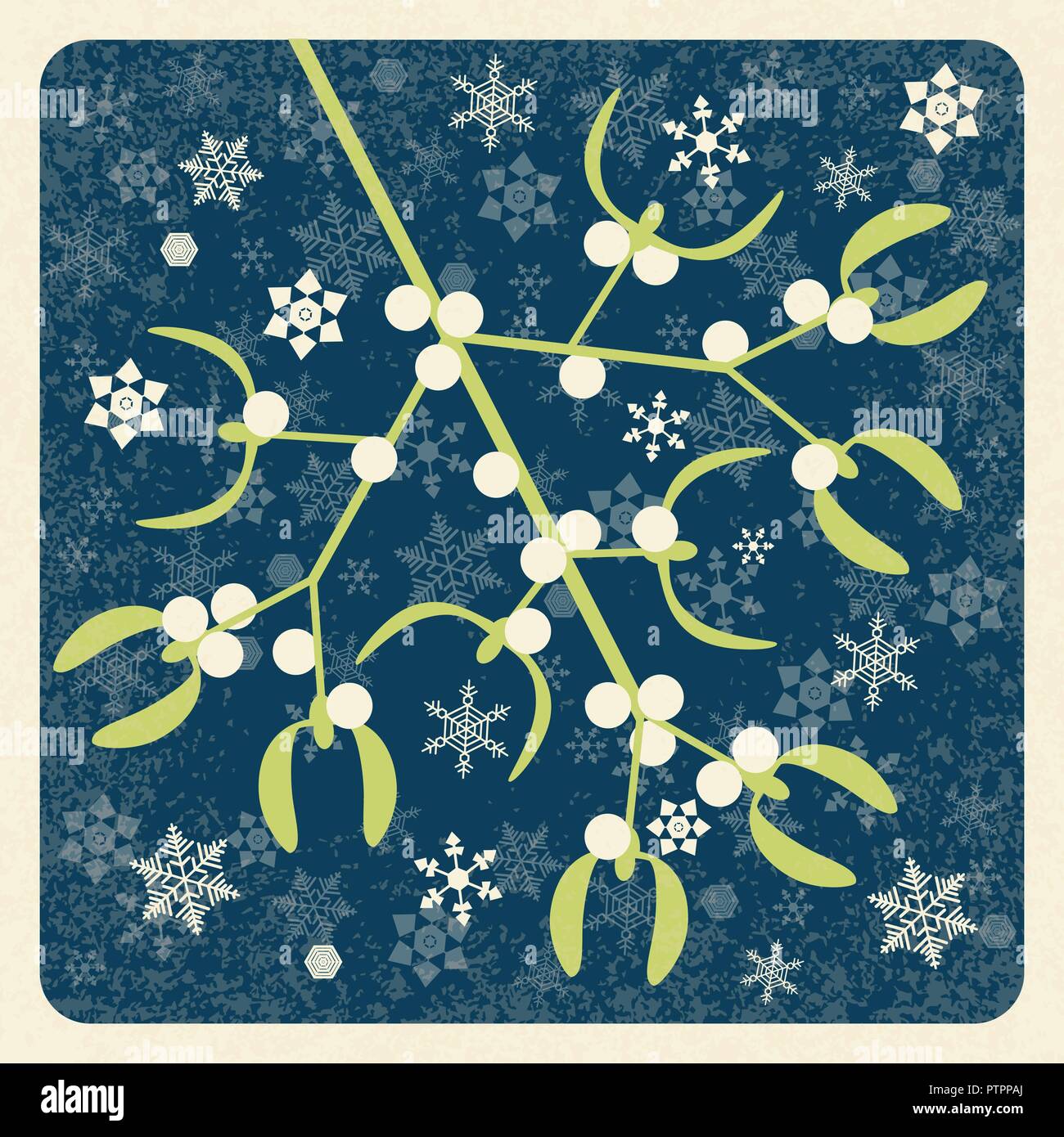 Mistletoe. Vector illustration. Mistletoe branch with berries. New Year ...