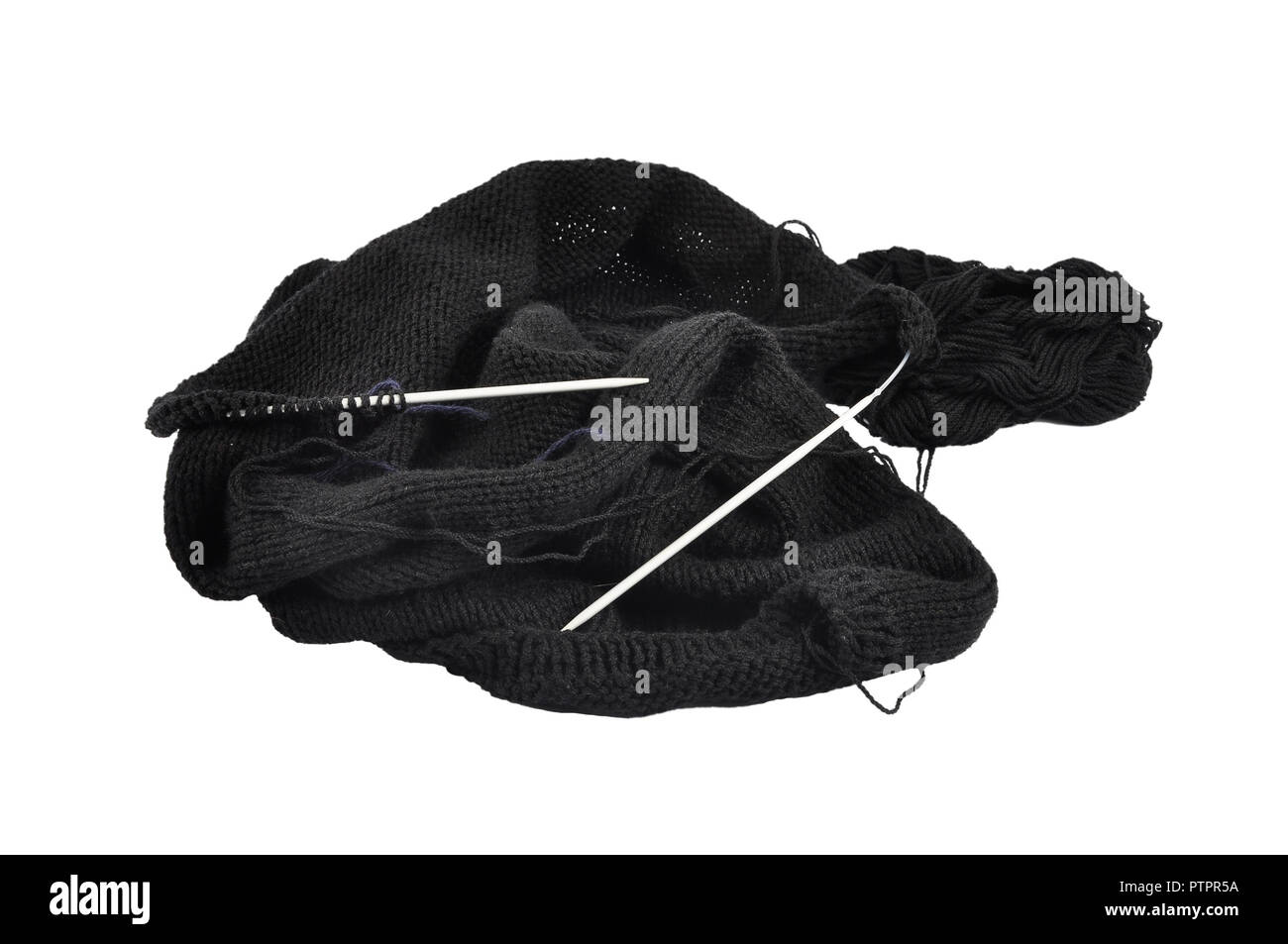 Knitting on white background Stock Photo - Alamy