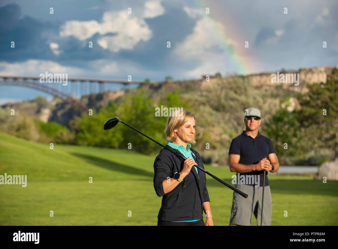 Golfer with rainbow hi-res stock photography and images - Alamy