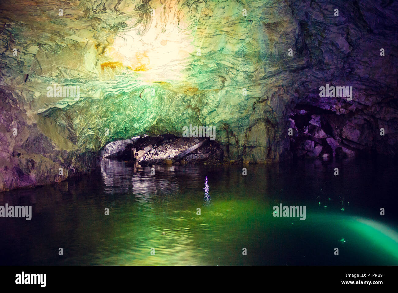 Marble quarry Ruskeala. Invalid marble quarry. Sights of Karelia in ...