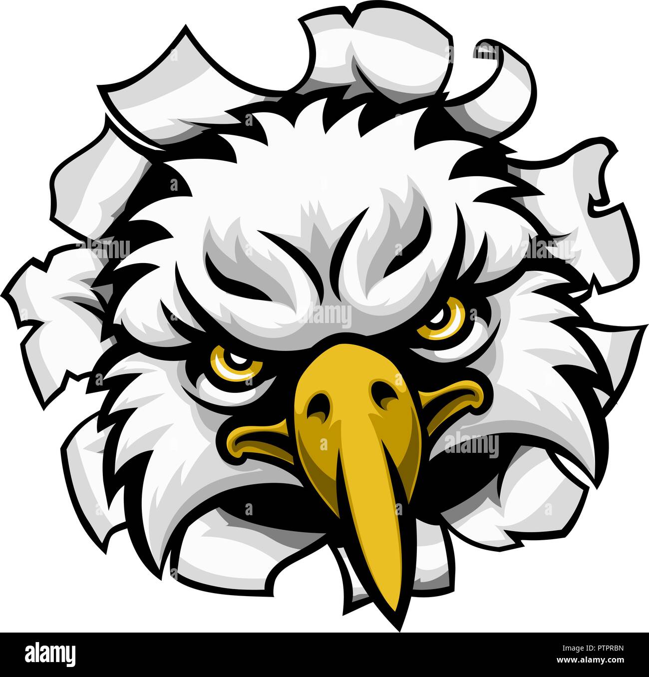 Eagle Mascot Face Ripping Through Background Stock Vector Image & Art ...