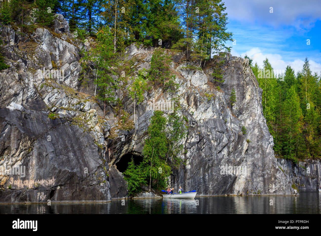 Marble quarry Ruskeala. Invalid marble quarry. Sights of Karelia in ...