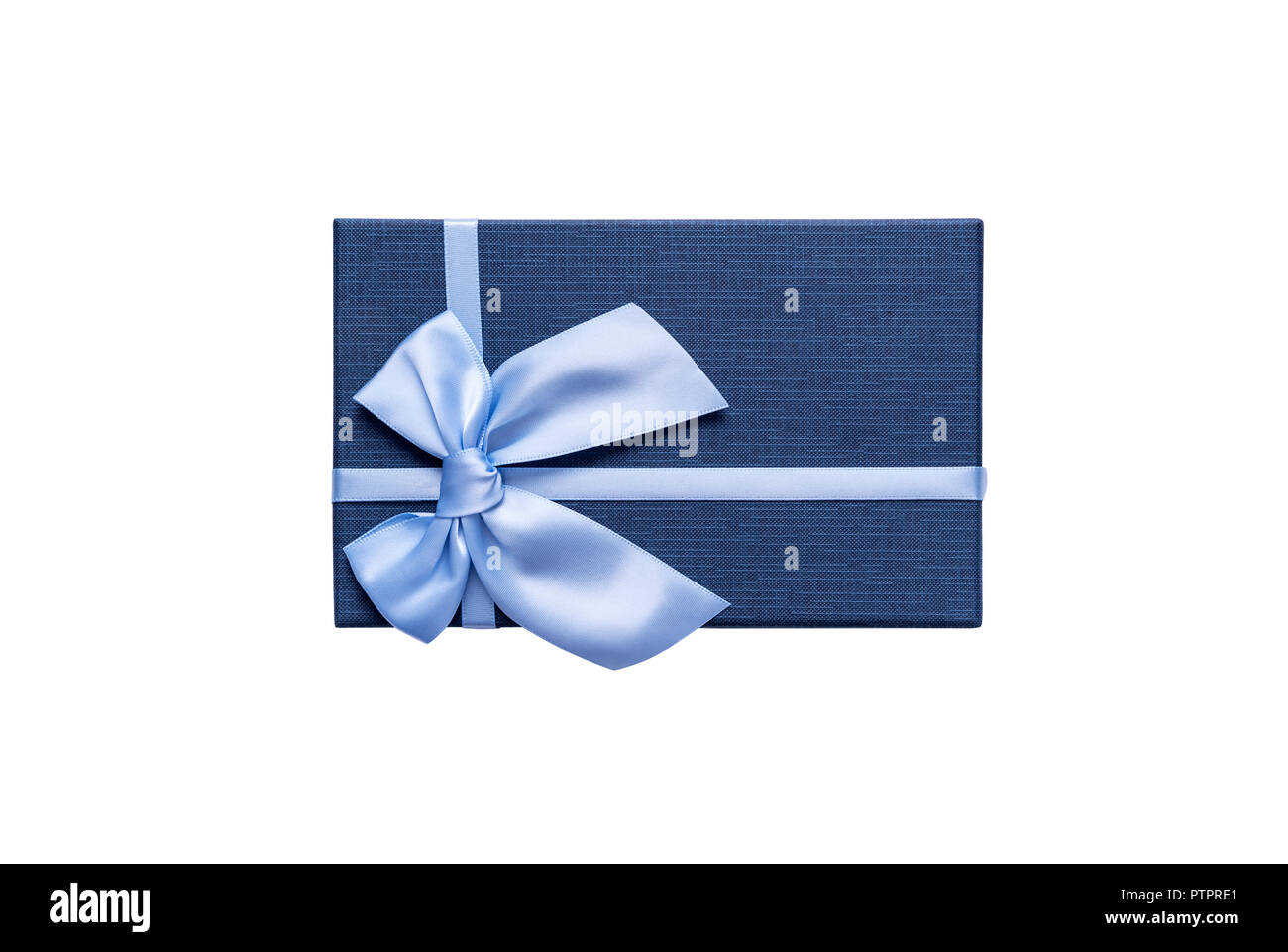 Blue gift box on a white background Stock Photo - Alamy