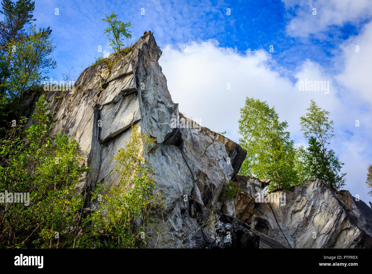 Marble quarry Ruskeala. Invalid marble quarry. Sights of Karelia in ...