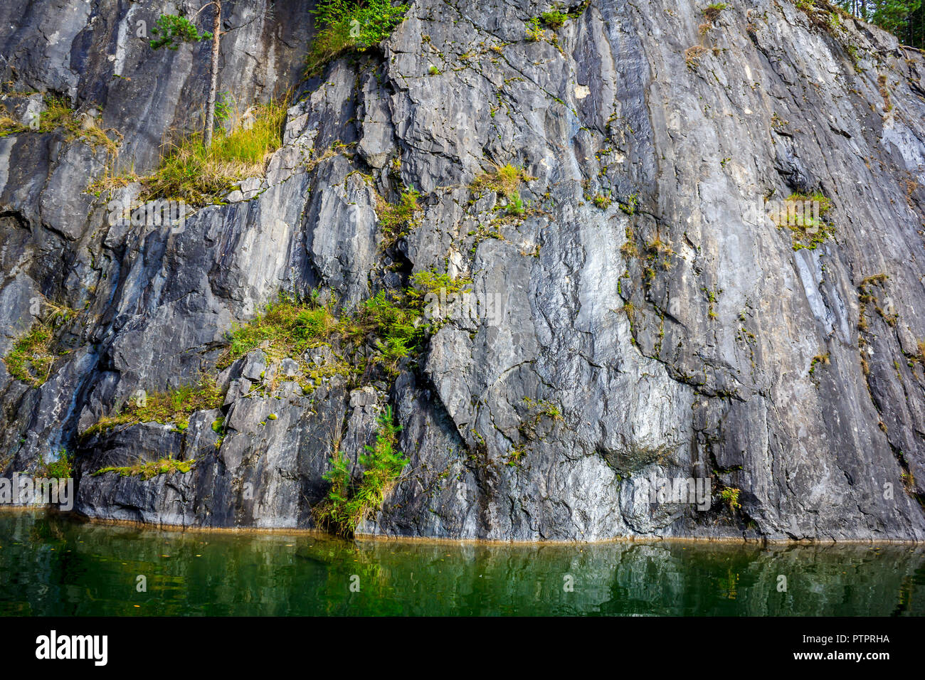 Marble quarry Ruskeala. Invalid marble quarry. Sights of Karelia in ...