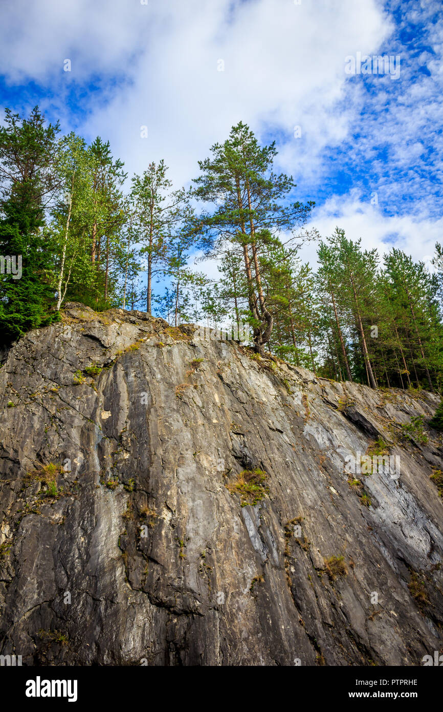 Marble quarry Ruskeala. Invalid marble quarry. Sights of Karelia in ...