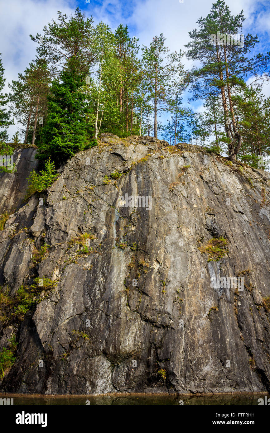 Marble quarry Ruskeala. Invalid marble quarry. Sights of Karelia in ...