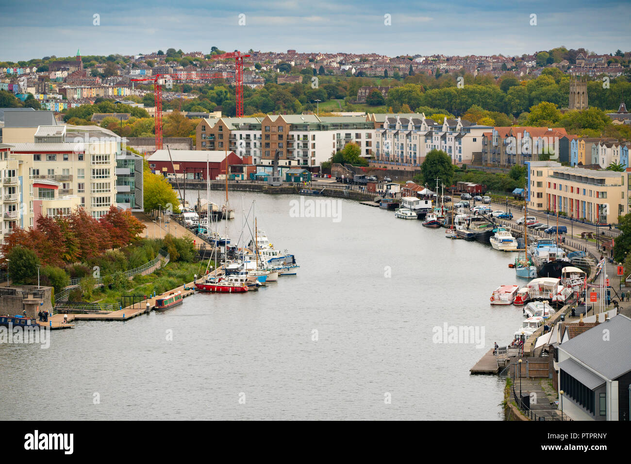 The harbourside and floating harbour area of Bristol seen from above ...