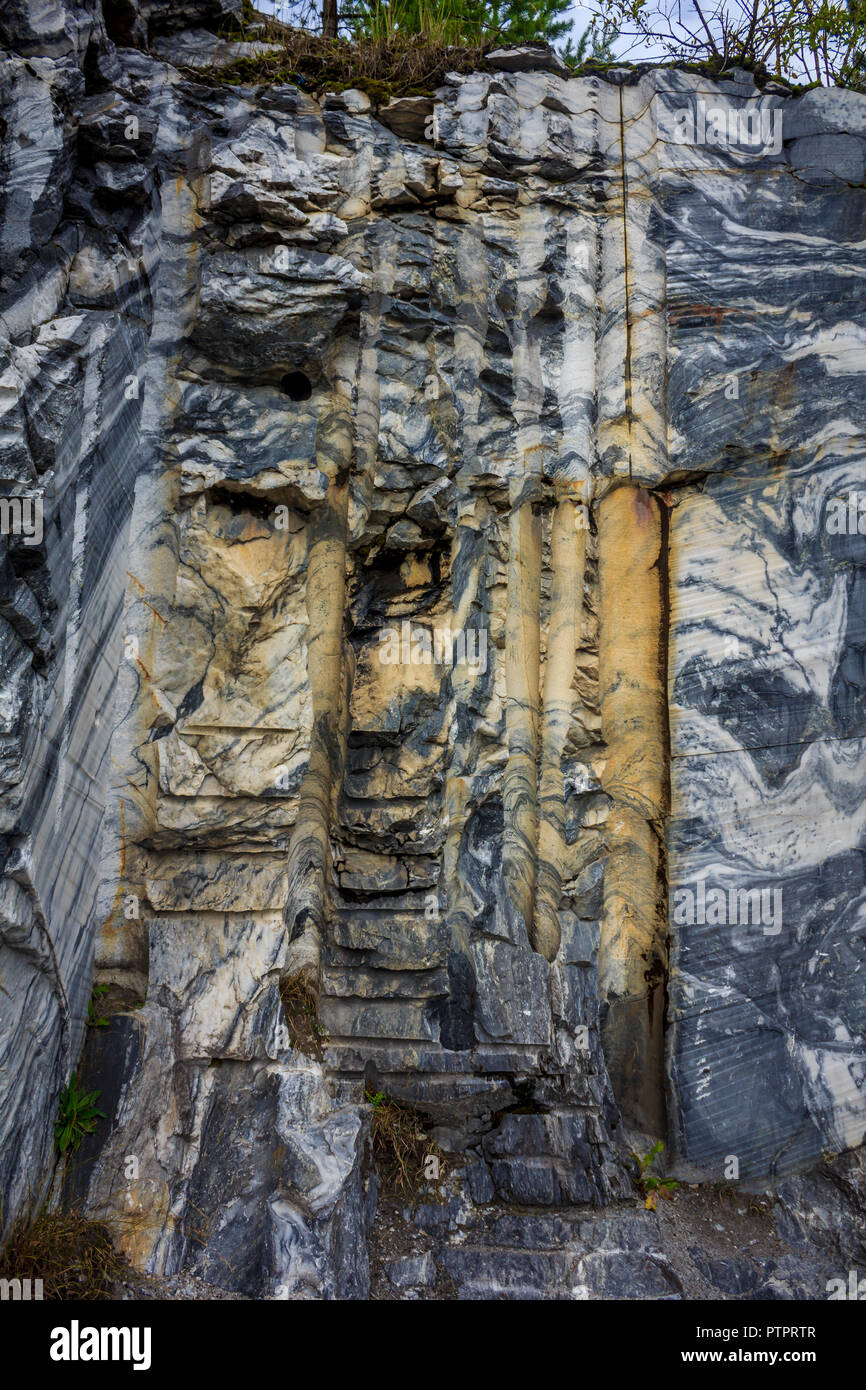 Marble quarry Ruskeala. Invalid marble quarry. Sights of Karelia in ...