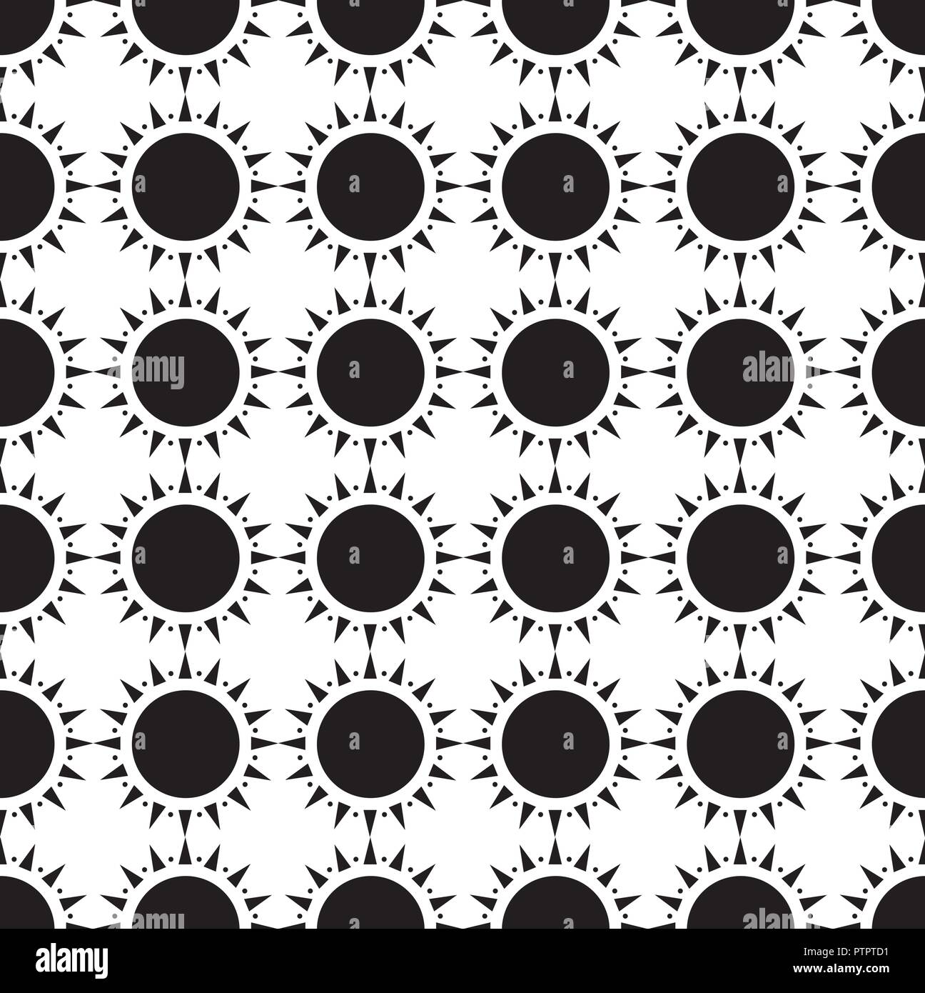 Vector Seamless Pattern Black And White Repeating Geometric Circle Pattern Stock Vector Image