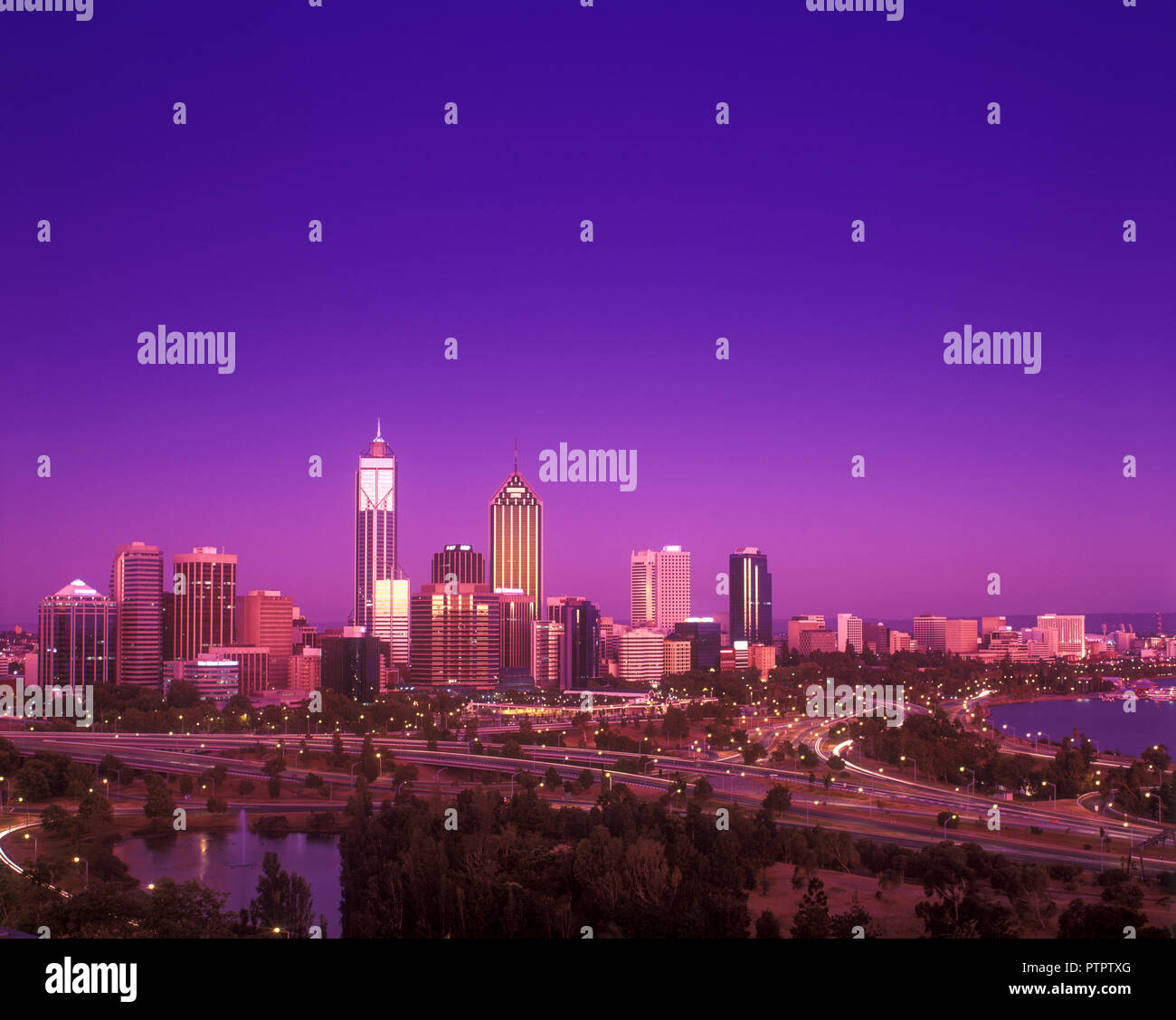 1994 HISTORICAL DOWNTOWN SKYLINE PERTH WESTERN AUSTRALIA AUSTRALIA ...