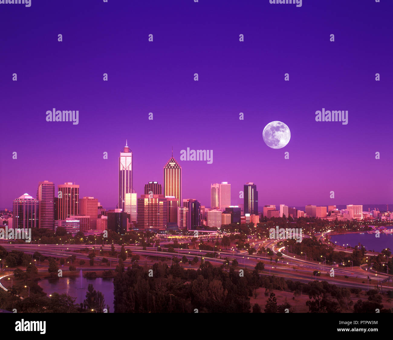 1994 HISTORICAL DOWNTOWN SKYLINE PERTH WESTERN AUSTRALIA AUSTRALIA ...