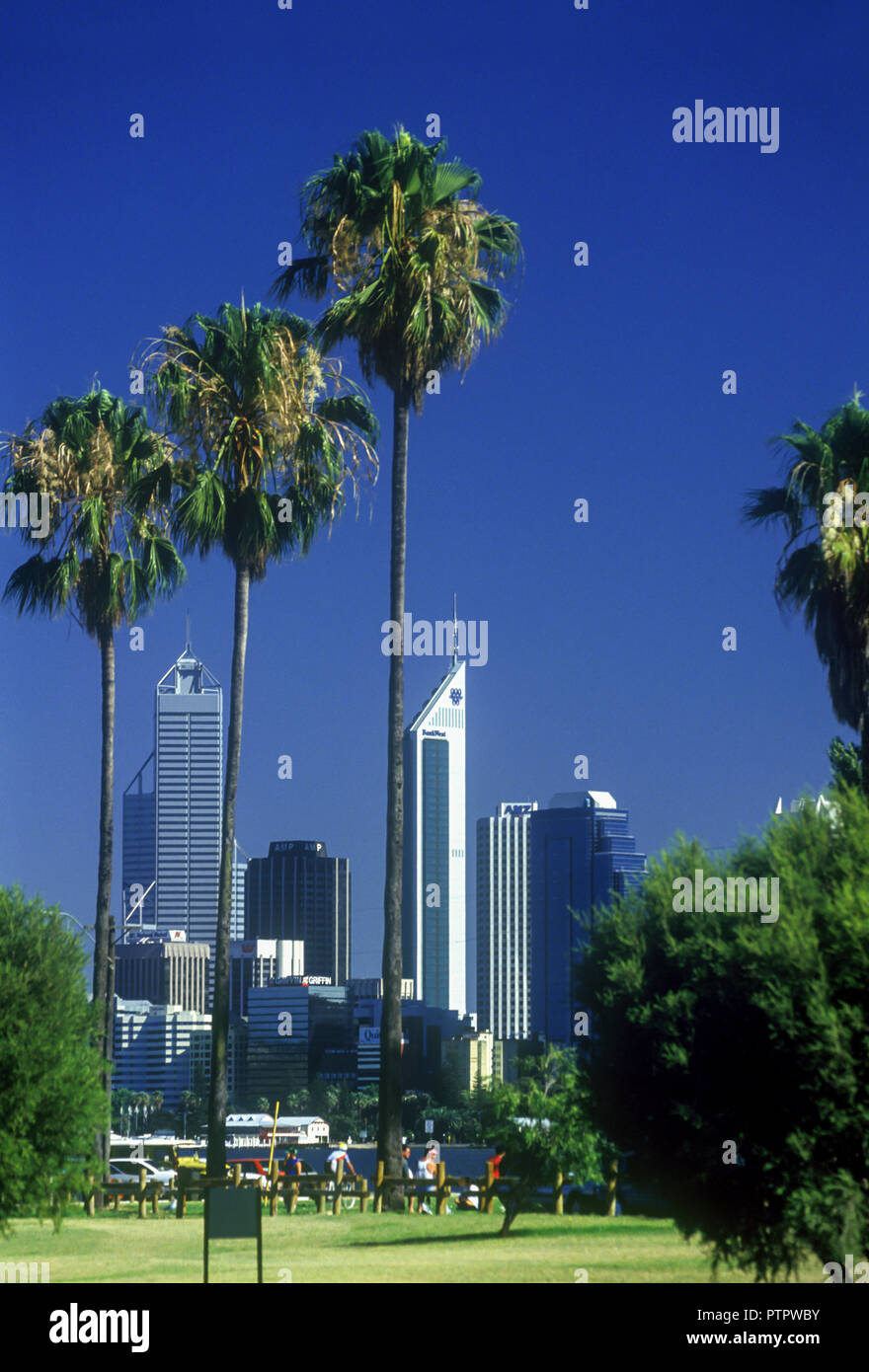1994 HISTORICAL DOWNTOWN SKYLINE PERTH WESTERN AUSTRALIA AUSTRALIA ...