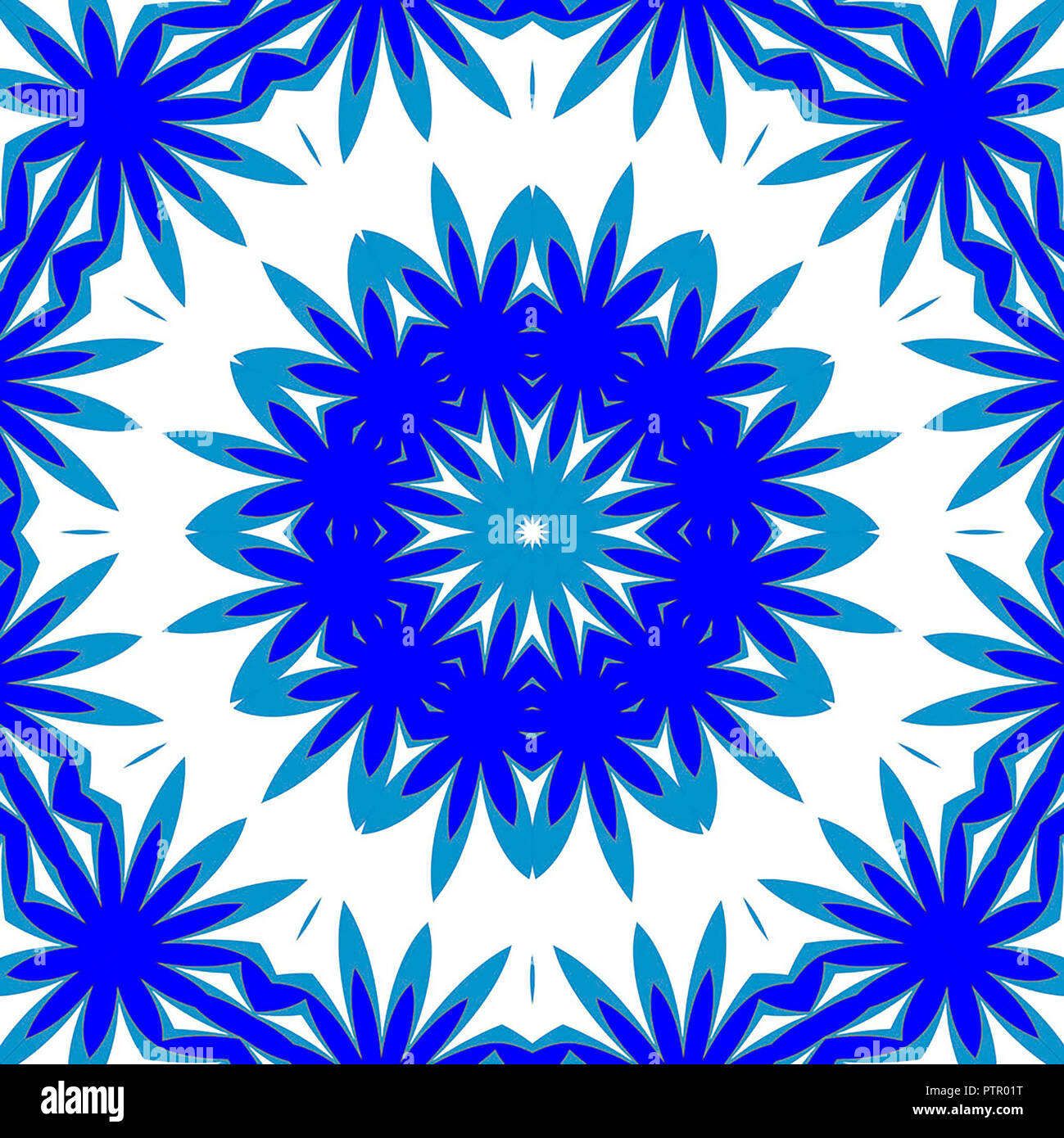 Beautiful abstract blue white snowflake pattern Stock Photo - Alamy