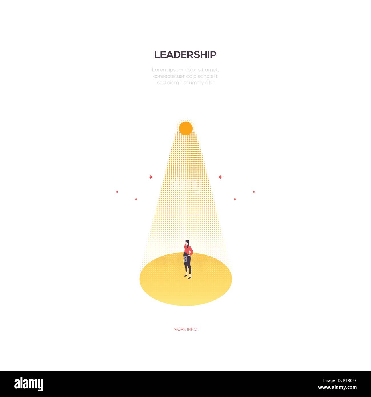 Leadership concept - modern isometric vector web banner on white ...