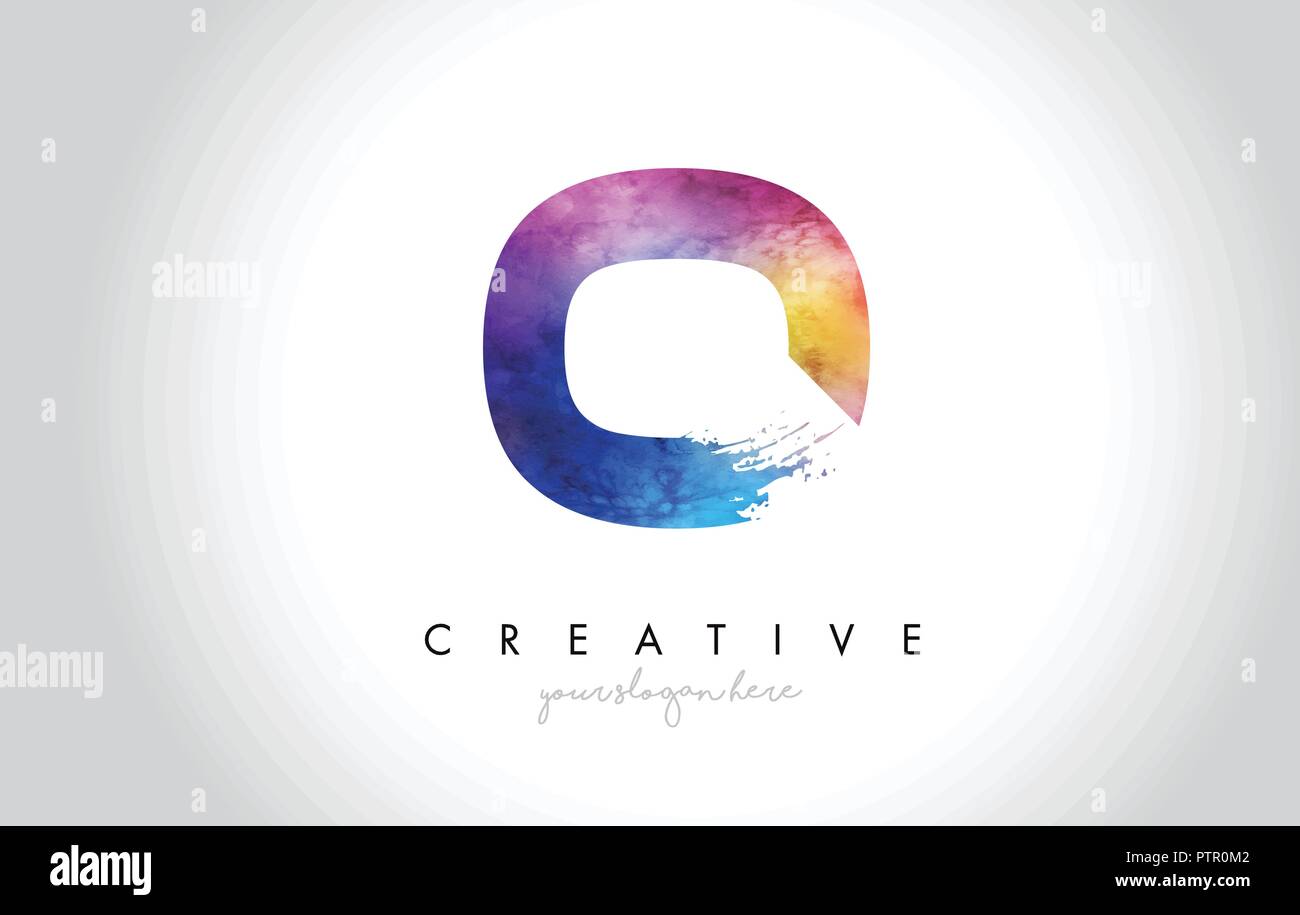 O Paintbrush Letter Design with Watercolor Brush Stroke and Modern ...
