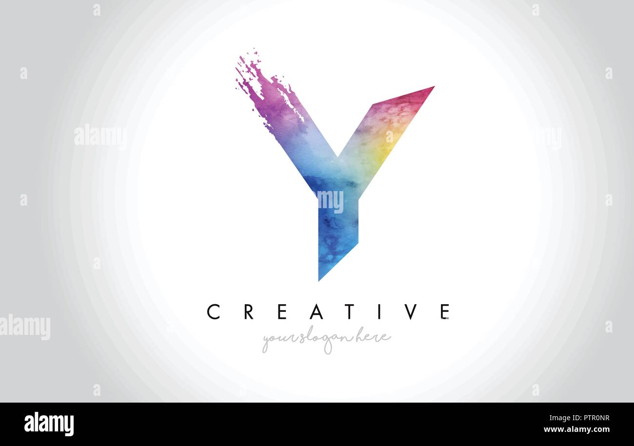 Y Paintbrush Letter Design with Watercolor Brush Stroke and Modern ...