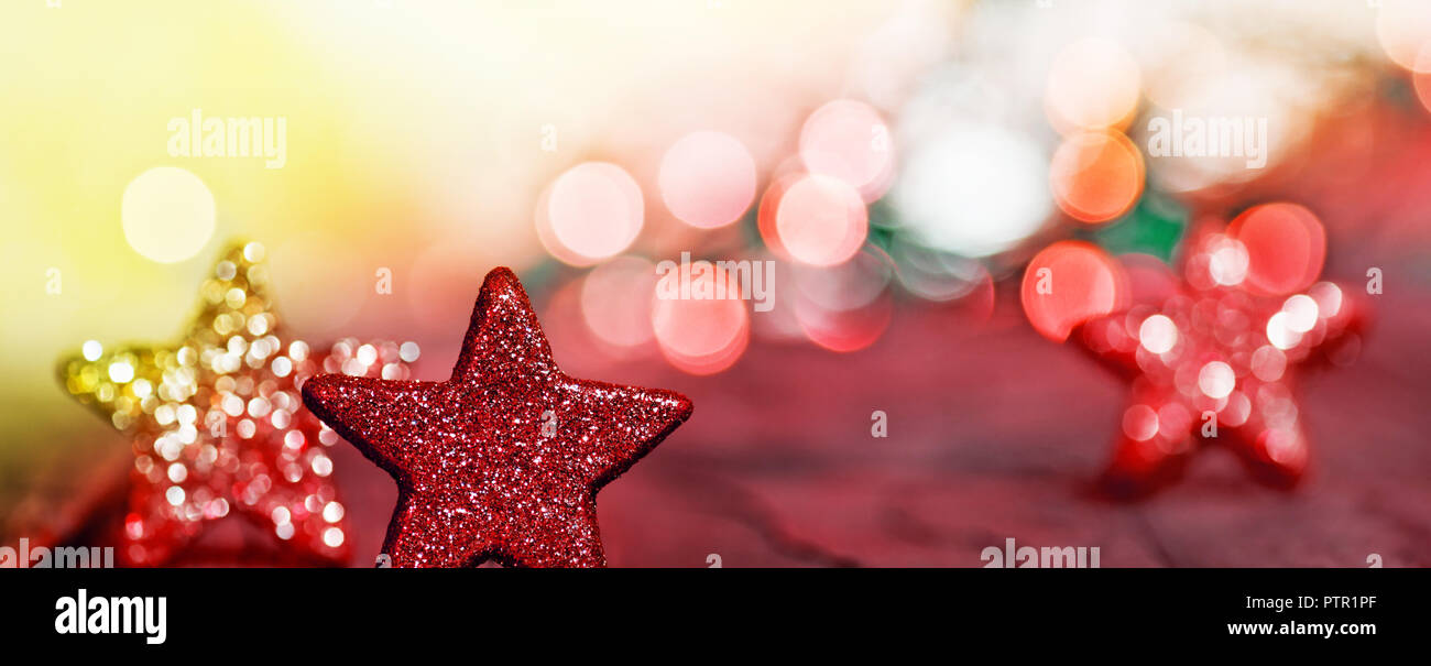 Panoramic Christmas background with color Christmas stars Stock Photo ...
